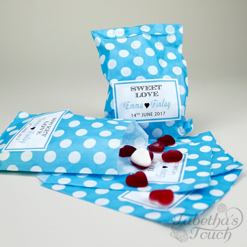 100 X Personalised Wedding Favour Sweet Birthday Candy Bag Etsy