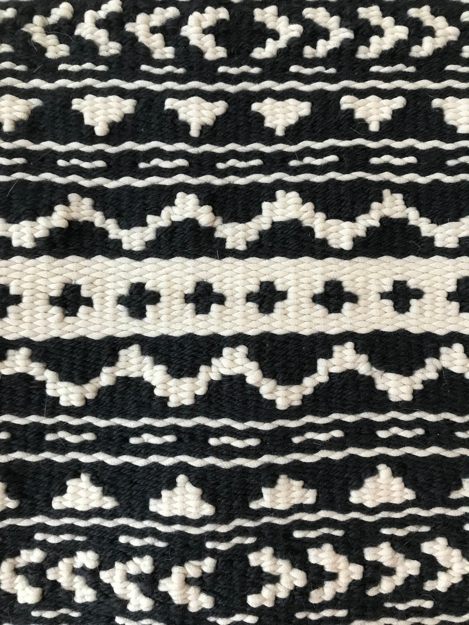 Medium Black Cream Pattern Woven Wall Hanging Valentines Day - Etsy