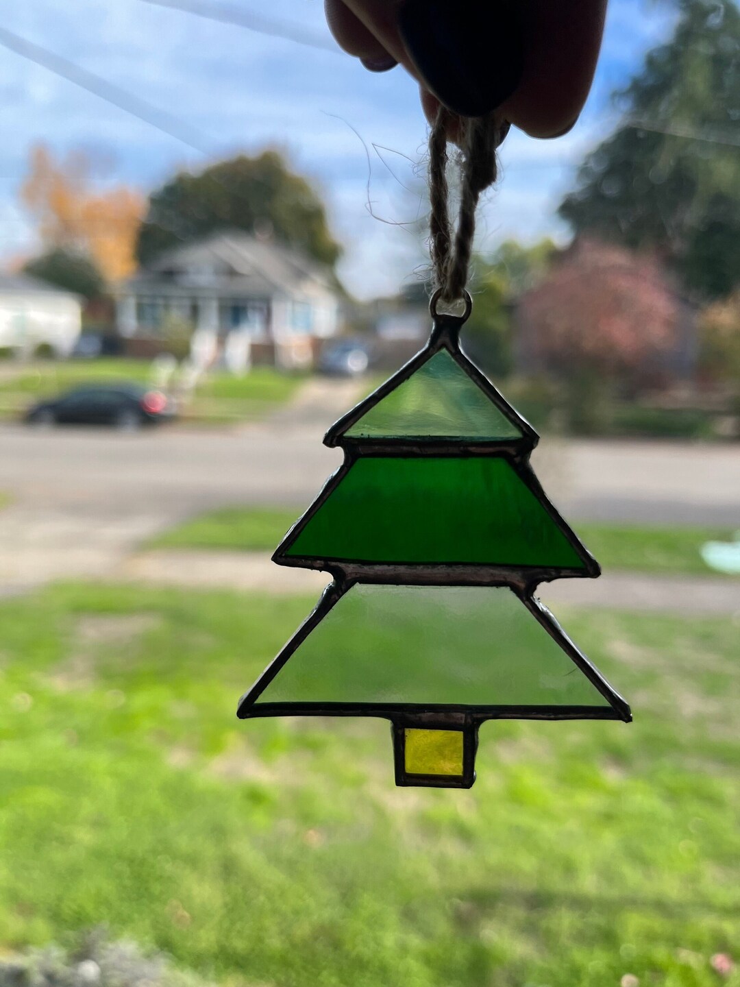 Tree Stained Glass Ornament, Christmas Tree, Sun Catcher - Etsy