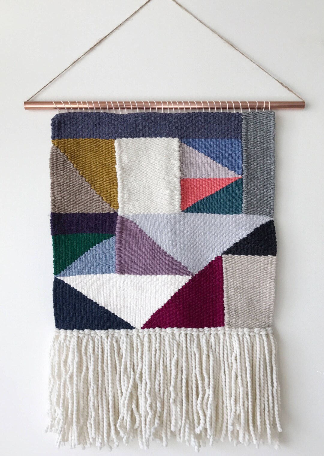 CUSTOM - Multi-color Large Triangle Wall Hanging, Large Weaving ...