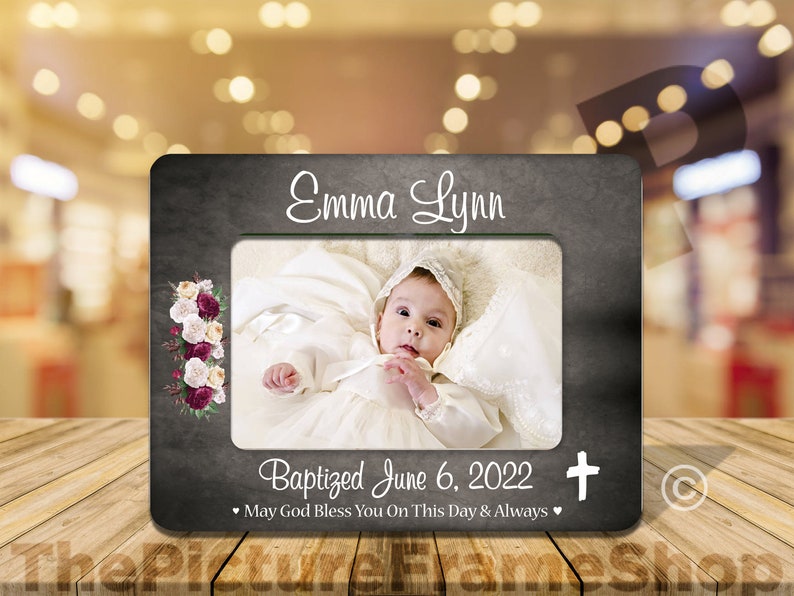 Personalized Baby Girl Baptism Frame, Wood Christening Gift - Etsy