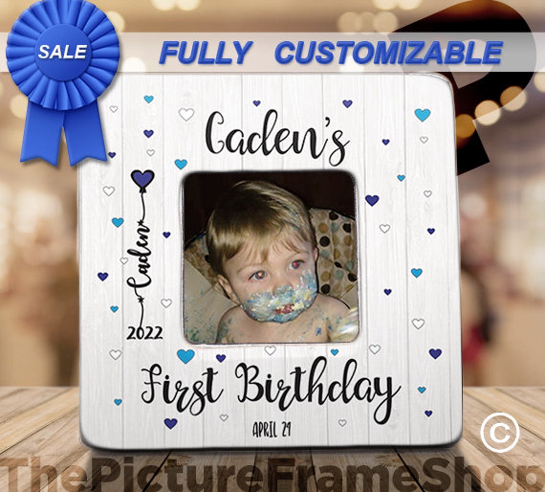 Personalized First Birthday Picture Frame, Baby Boy Gift - Etsy
