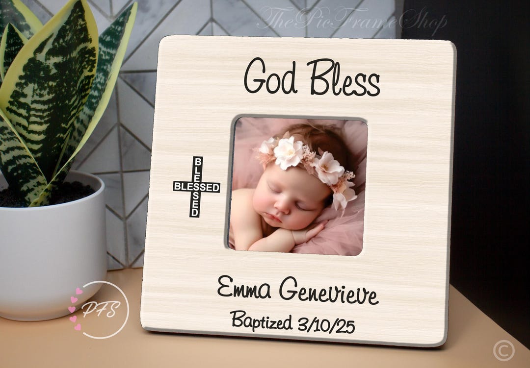 Personalized Baptism Frame, God Bless Gift, Christening Keepsake - Etsy