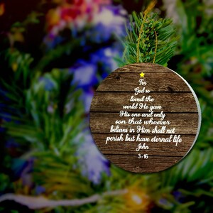 John 3 16 Ornament, John 3 16 Christmas Ornament, John 3 16, Tree ...
