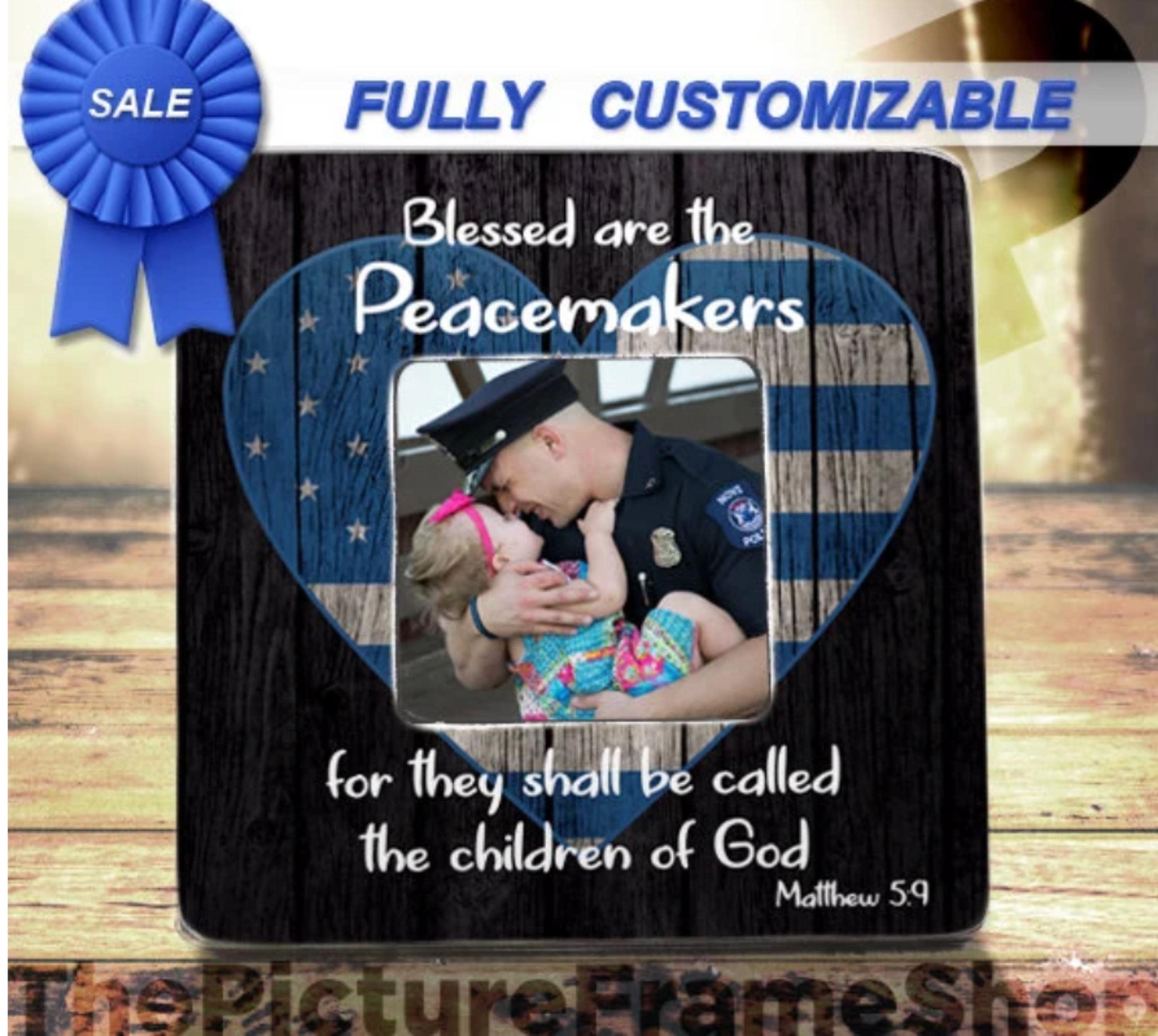Blessed Are the Peacemakers Wood Picture Frame, Police Officer Gift - Etsy