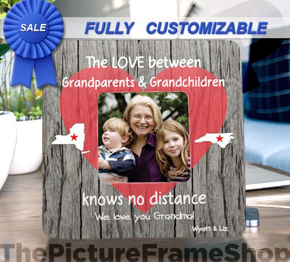 The Love Between Grandparents and Grandchildren Maps State | Etsy