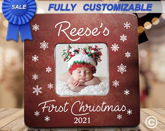 Personalized-my First Christmas Picture Frame-baby First - Etsy