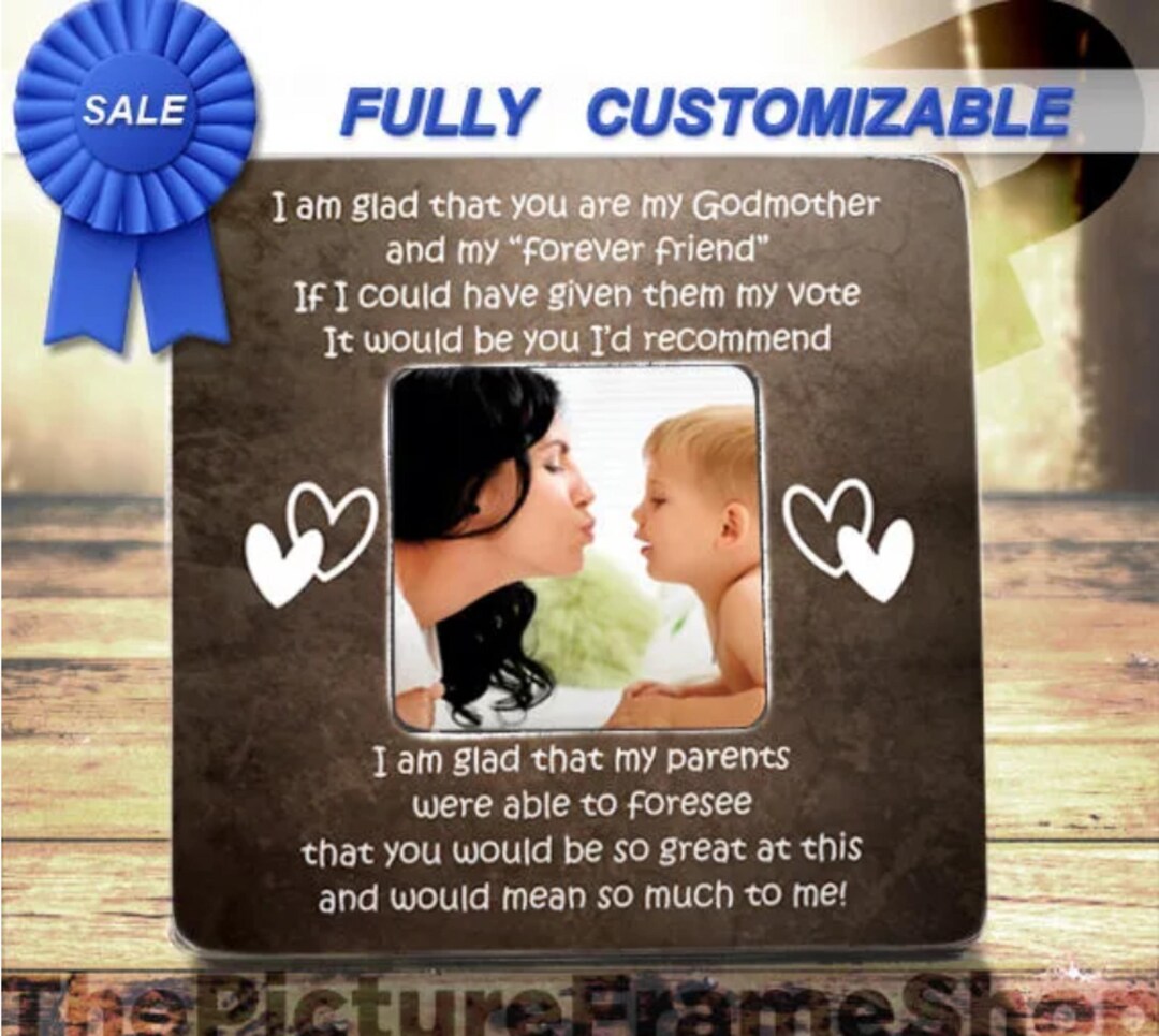 Customizable Godparent Picture Frame, Original Poem Gift - Etsy