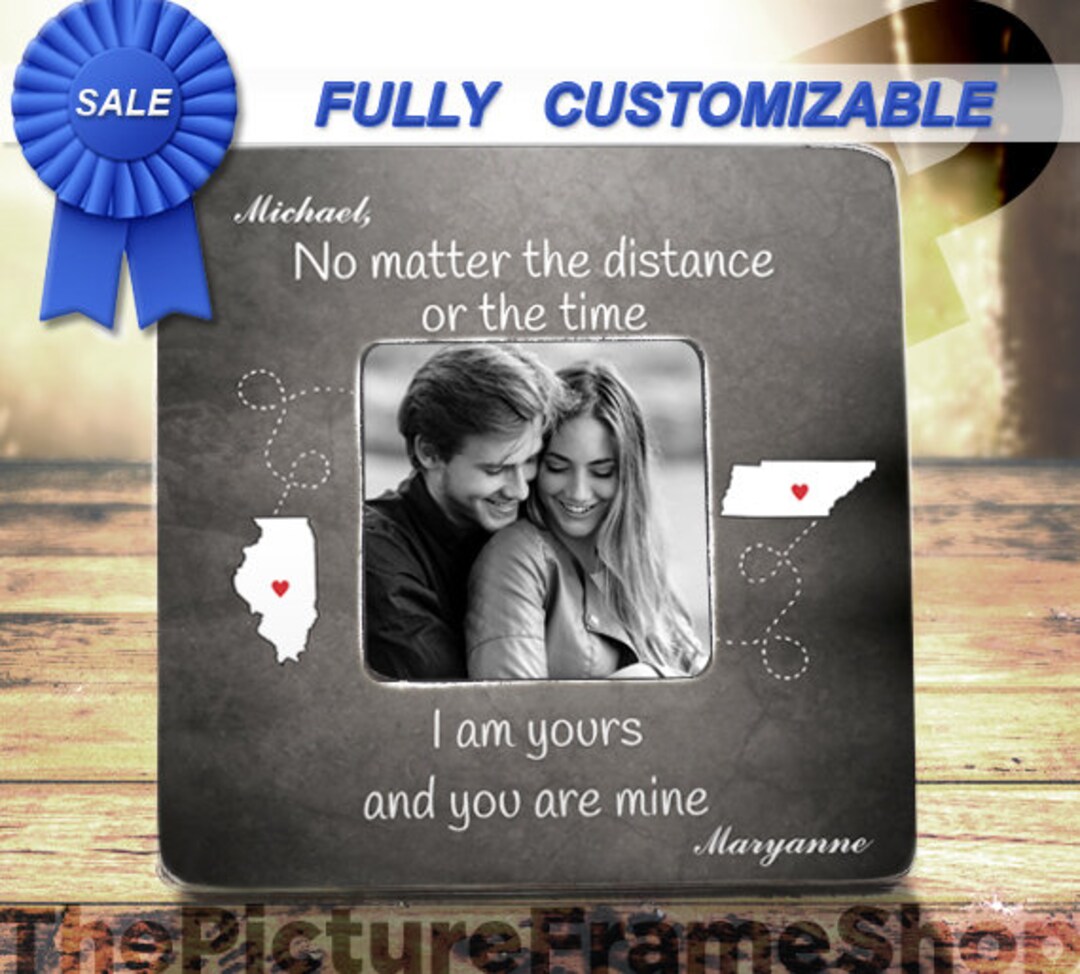 Personalized Long Distance Relationship Picture Frame, No Matter the ...