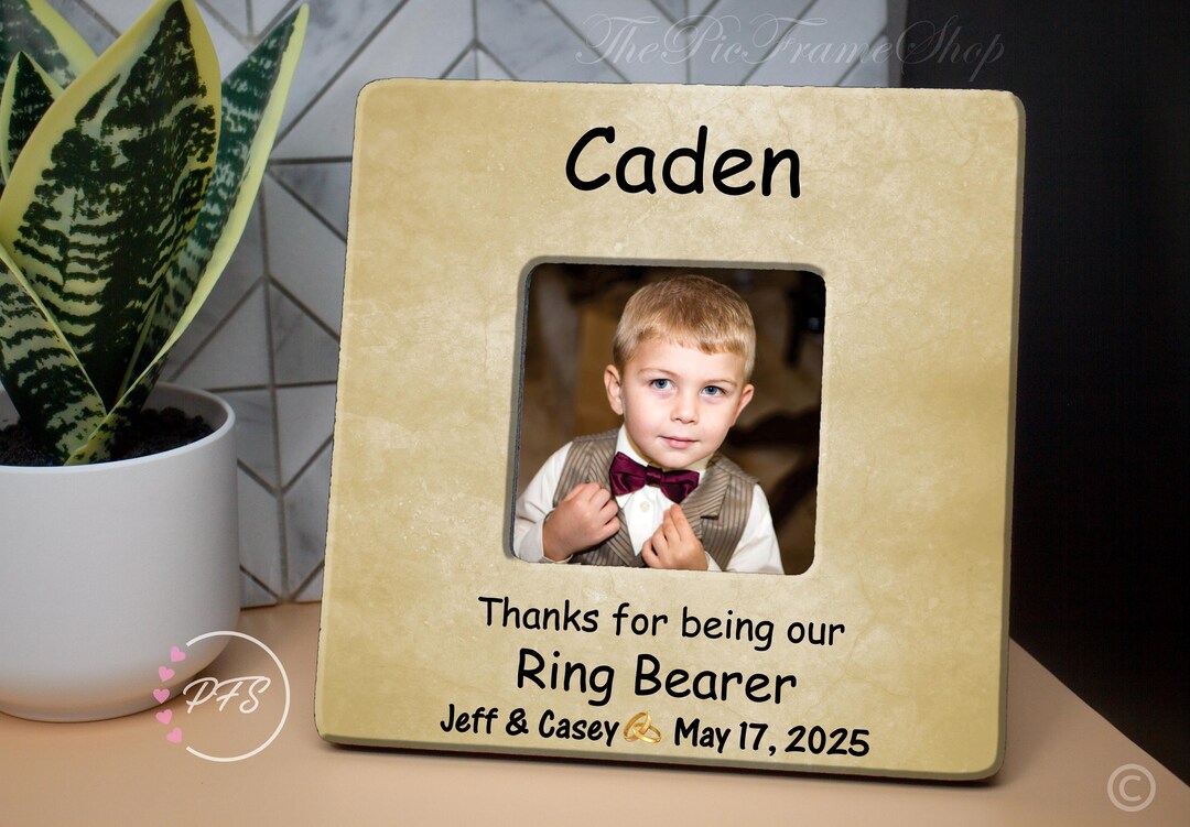 Personalized Ring Bearer Wood Frame, Wedding Party Gift - Etsy
