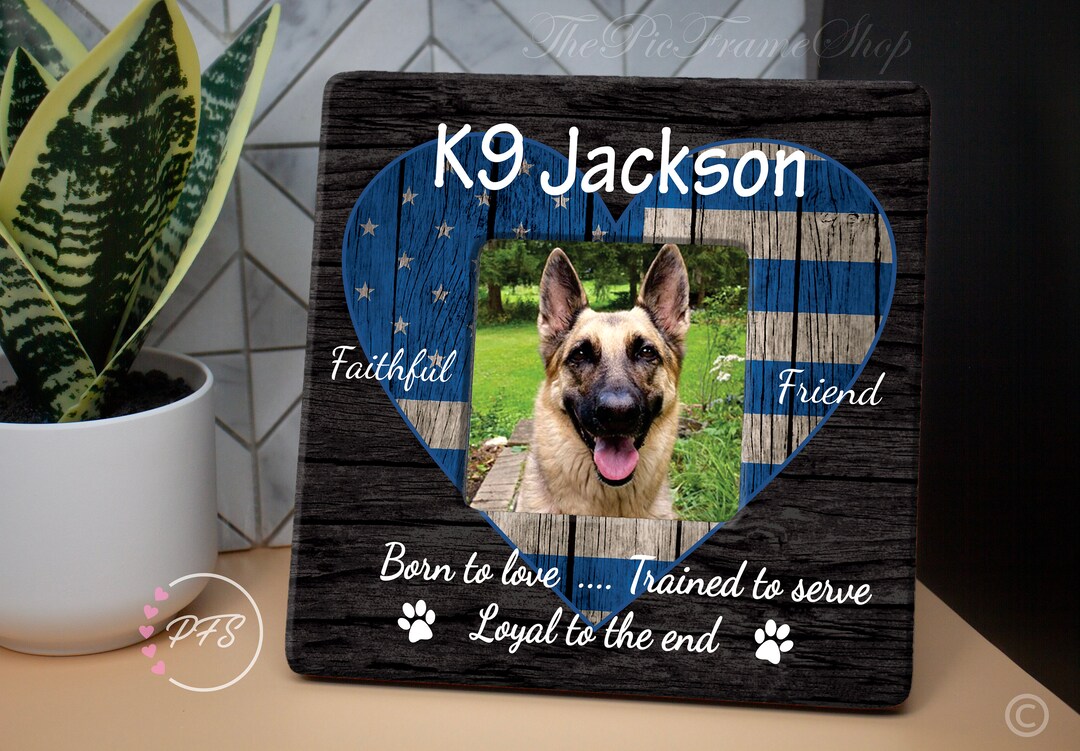 Personalized K9 Officer Wood Picture Frame, Police Dog Gift - Etsy