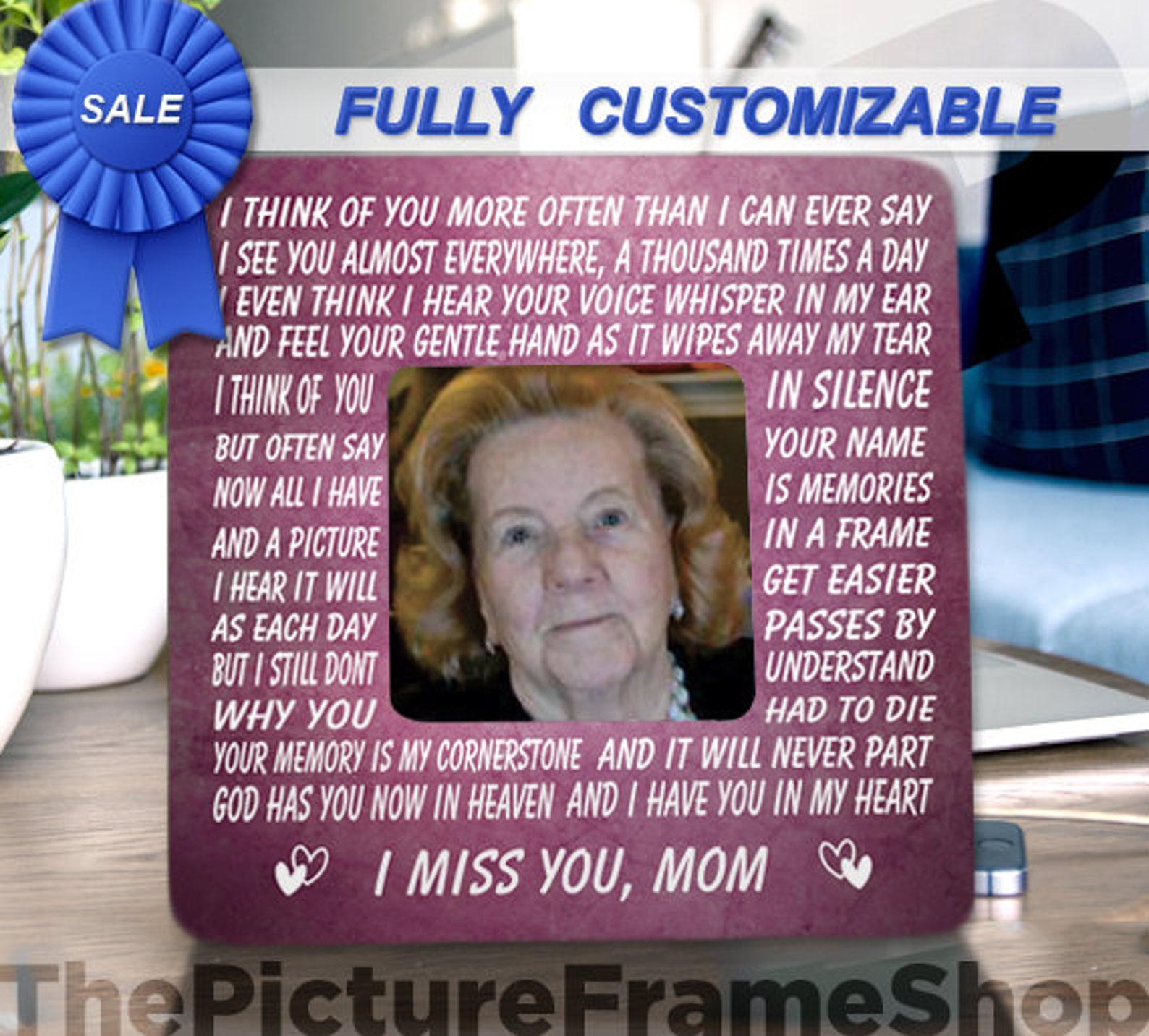 In Memory of Mom Dad in Memory of Sympathy Gift Picture Frame | Etsy