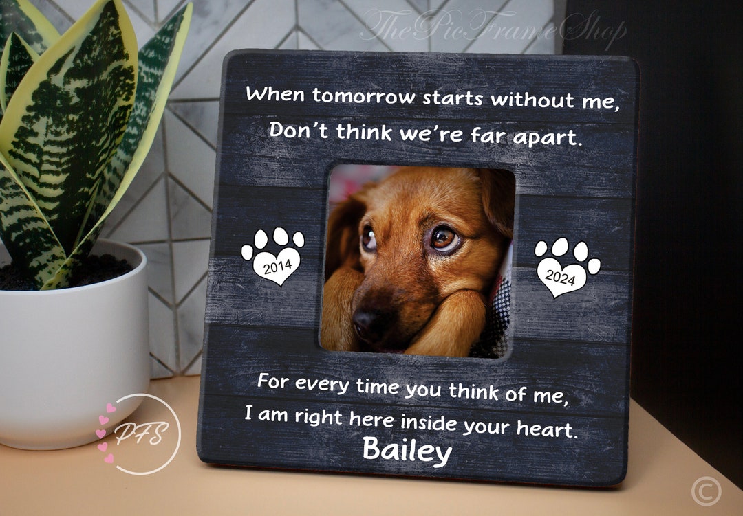 Pet Memorial Picture Frame: Dog or Cat Loss, Custom Wood Frame - Etsy