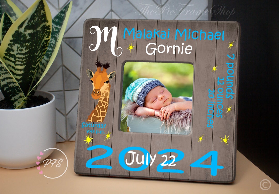 Baby Stats Frame, Baby Boy Frame, Baby Boy Gift, Birth Announcement ...