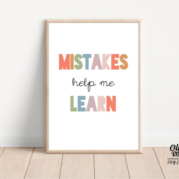 Mistakes Classroom Poster - Etsy