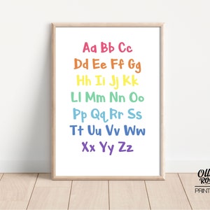 Rainbow Alphabet Poster, Educational Learning Poster, Learning Prints ...