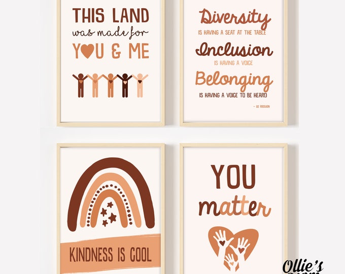 Inclusive Posters, Diversity Posters, Classroom Wall Art, Teacher Decor ...