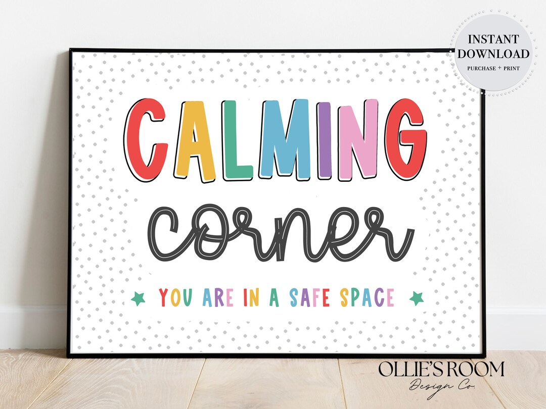 Rainbow Calming Corner Poster, Educational Safe Place Poster, Learning ...