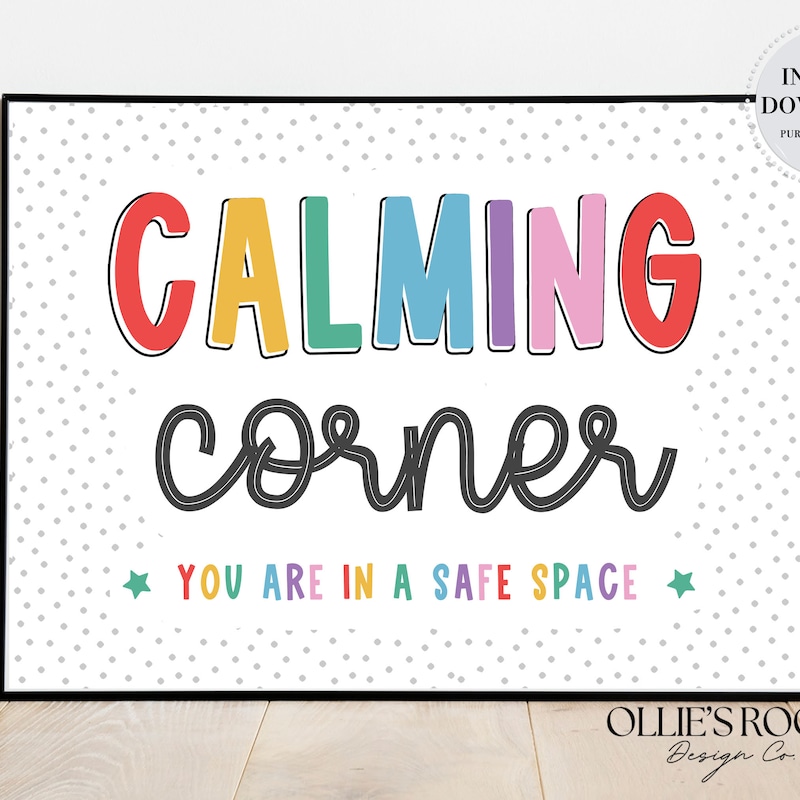 Calming Corner Sign - Etsy