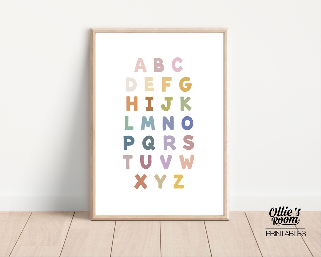 Neutral Alphabet Poster, Educational Learning Poster, Learning Prints ...