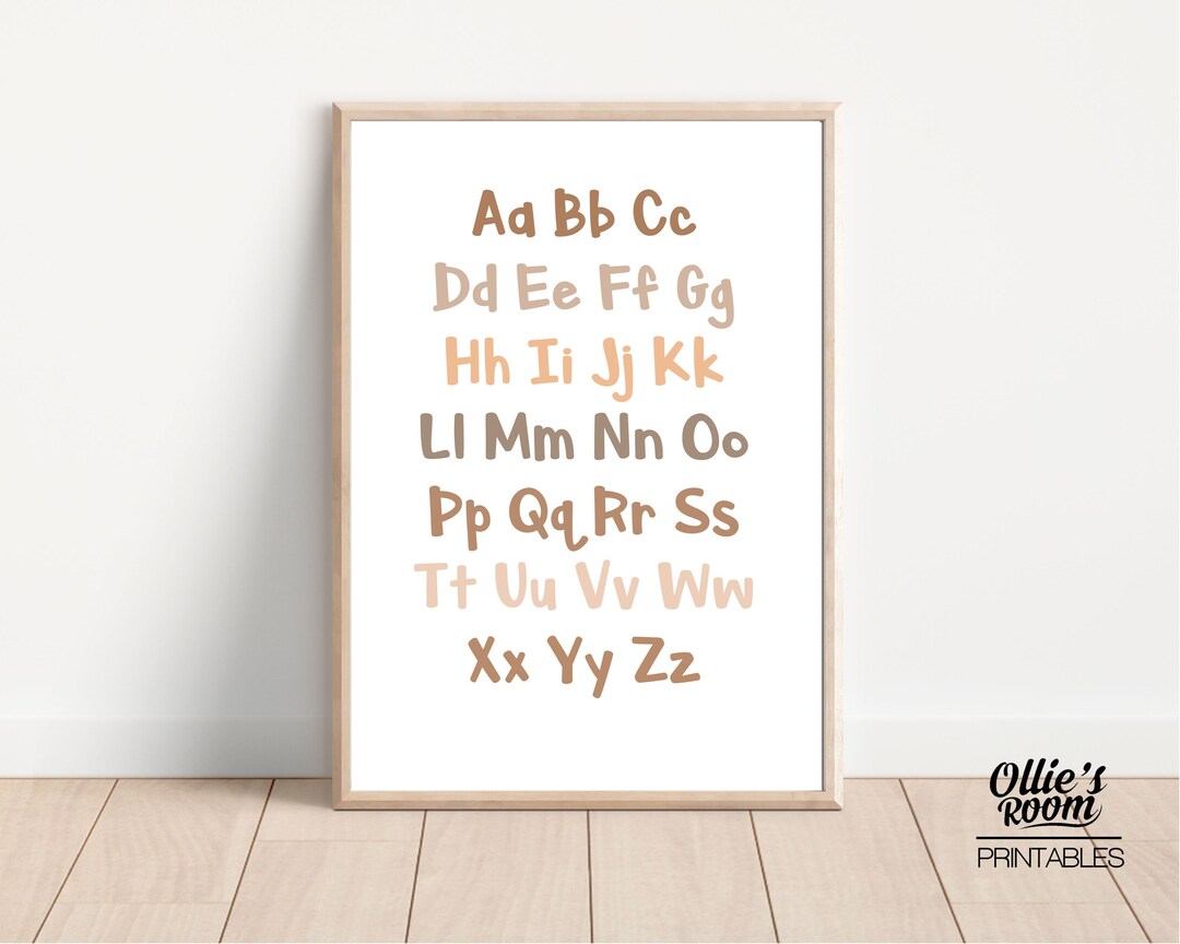 Earthy Alphabet Poster, Educational Learning Poster, Learning Prints ...