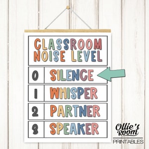 Neutral Voice Level Poster, Noise Level Print, Neutral Classroom ...