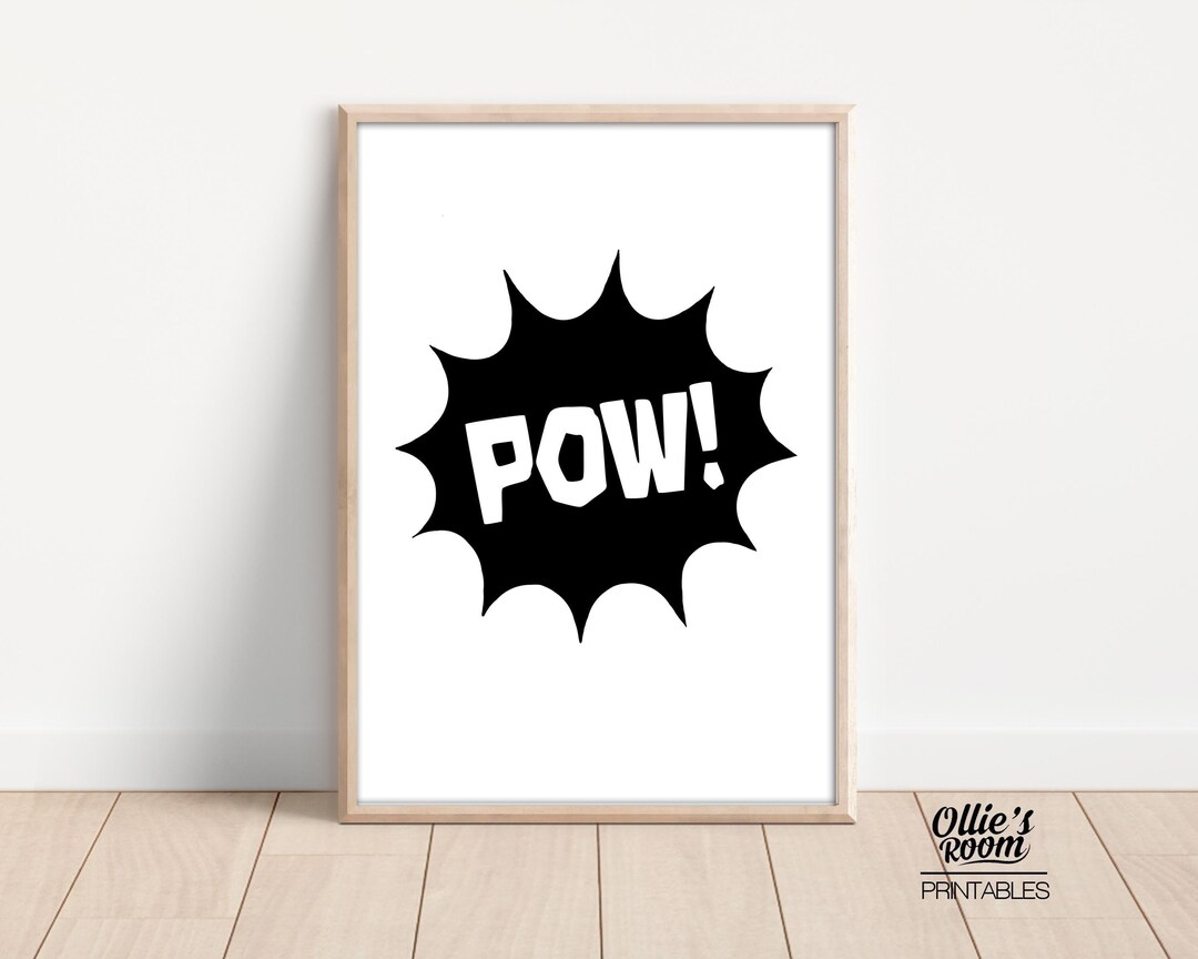 POW Printable | Digital Superhero Decor | Superhero Decor | Digital ...