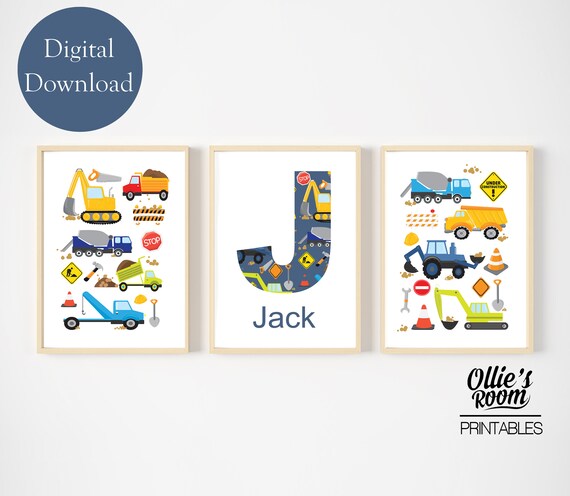 Printable Construction Name Set Construction Name Truck | Etsy