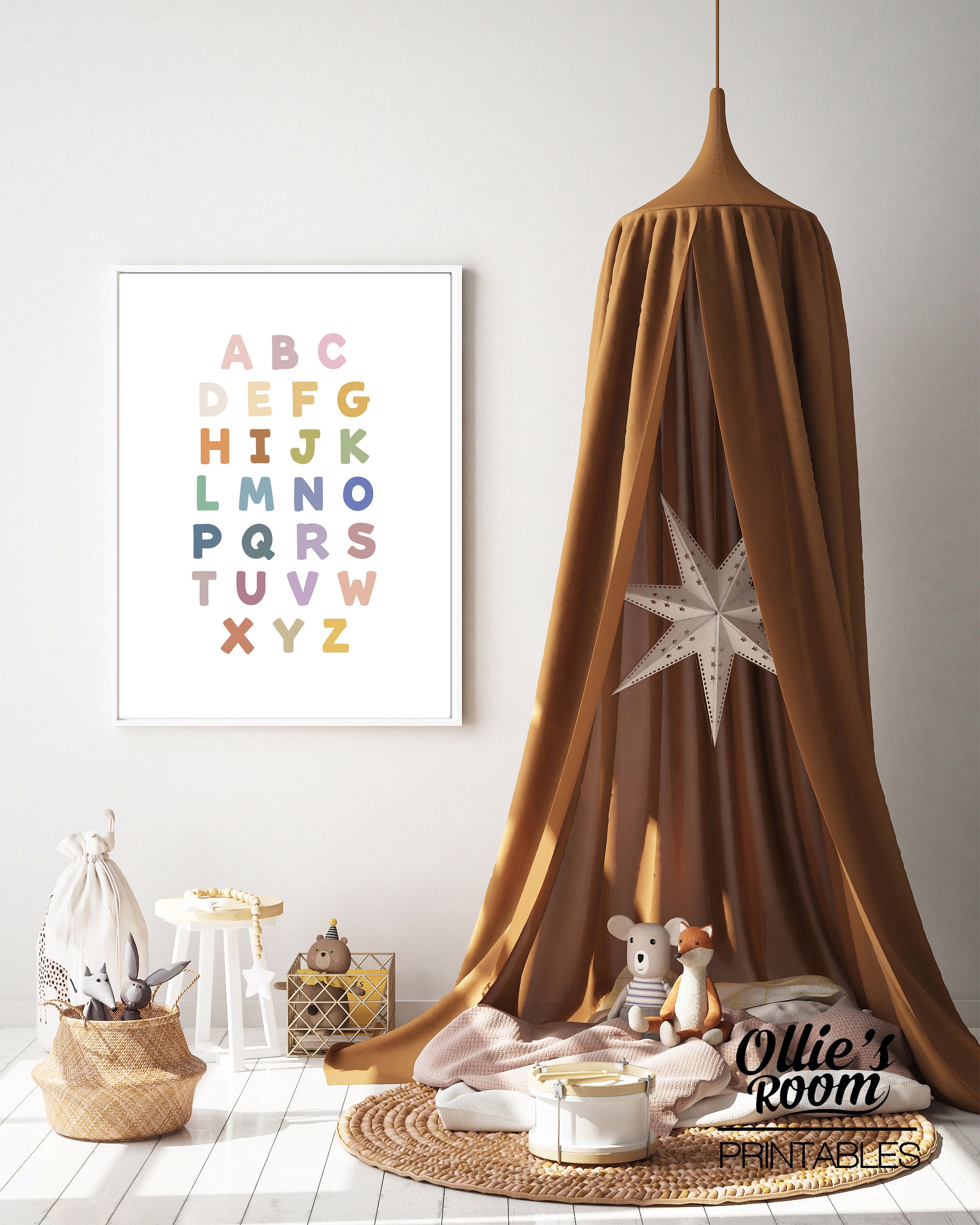 Neutral Alphabet Poster, Educational Learning Poster, Learning Prints ...