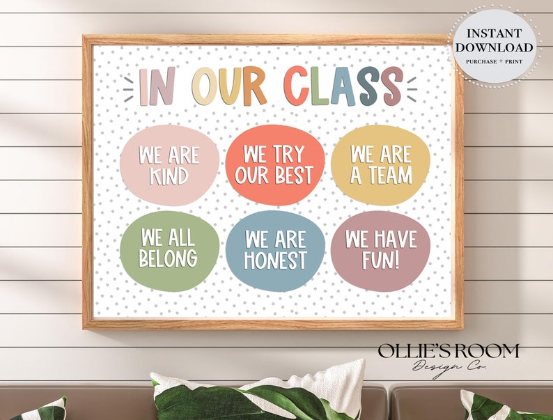 In Our Class We Poster Educational Values Poster Learning - Etsy