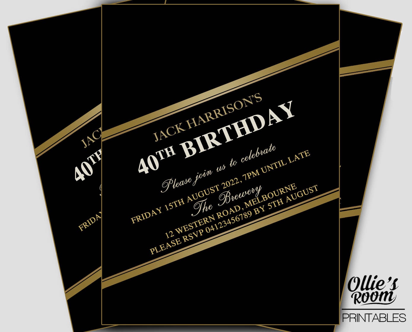 Whisky Label Birthday Invitation 40th Birthday Invite 50th - Etsy