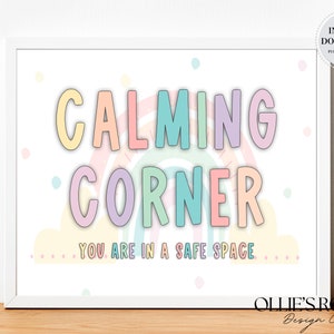 Calming Corner Poster, Educational Safe Place Poster, Learning Print ...