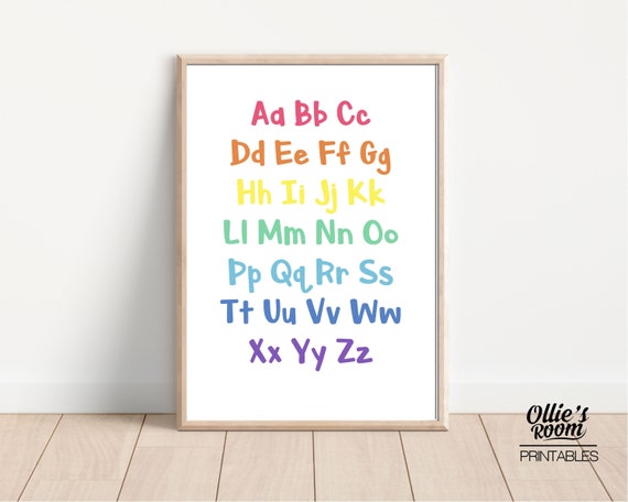 Póster del alfabeto del arco iris Póster de aprendizaje - Etsy España