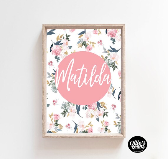 Personalised Name Print Name Printable Floral Frame Name | Etsy