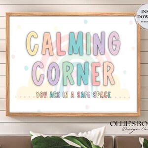 Calming Corner Poster, Educational Safe Place Poster, Learning Print ...