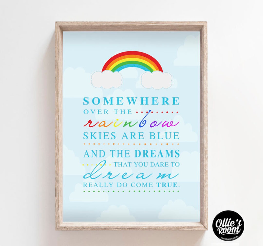 Somewhere Over the Rainbow Print - Kids Room - Wall Art - Room ...