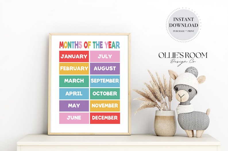 Rainbow Classroom Months of Year Poster Educational Poster - Etsy