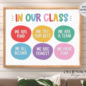 Rainbow in Our Class We Poster, Educational Values Poster, Learning ...