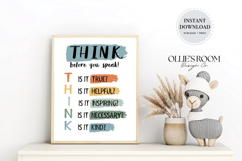 Rainbow Think Before You Speak Poster, Educational Poster, Behaviour ...