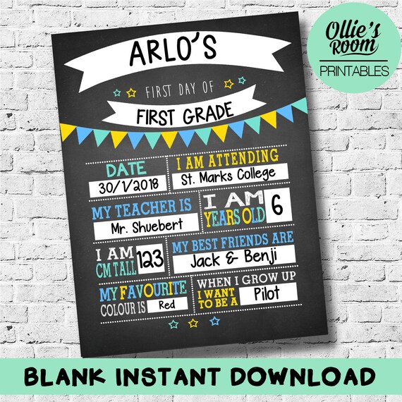 First Day of School Sign Template Reusable First Day of | Etsy