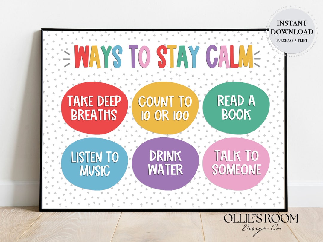 Rainbow Calming Strategies Poster, Ways to Stay Calm Poster, Calm ...