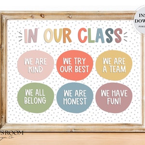 In Our Class We Poster, Educational Values Poster, Learning Print ...