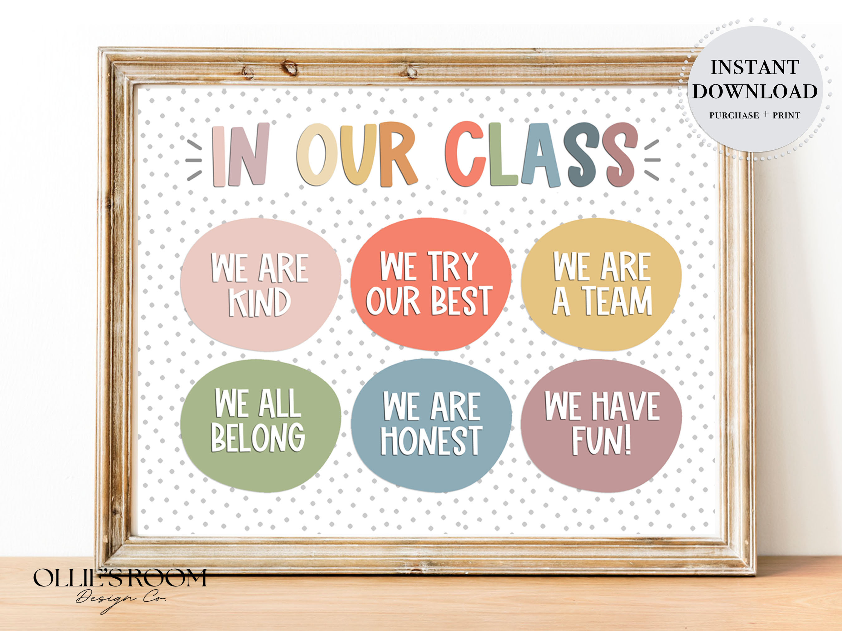 In Our Class We Poster, Educational Values Poster, Learning Print ...
