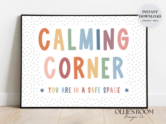 Calming Corner Poster Educational Safe Place Poster Learning - Etsy