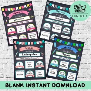 First Day of School Sign Template, Reusable First Day of Chalkboard ...