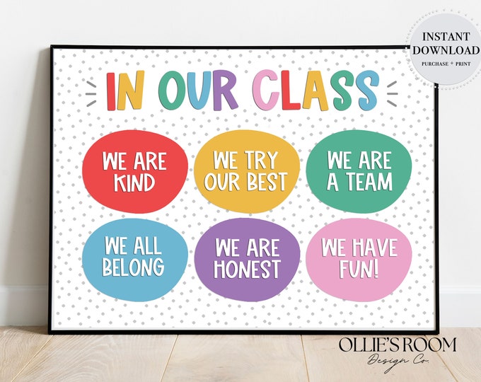 Rainbow in Our Class We Poster, Educational Values Poster, Learning ...