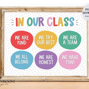 Rainbow in Our Class We Poster, Educational Values Poster, Learning ...