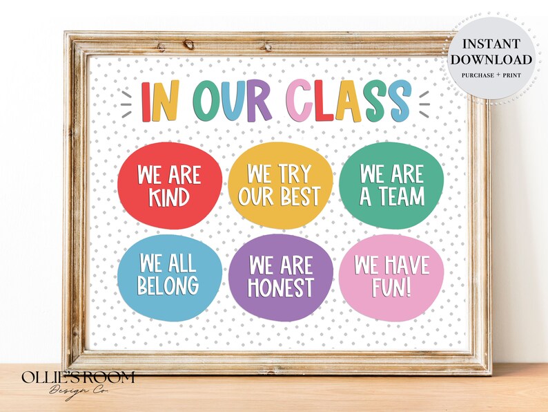 Rainbow in Our Class We Poster Educational Values Poster - Etsy