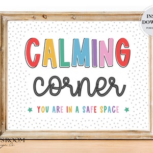 Rainbow Calming Corner Poster, Educational Safe Place Poster, Learning ...