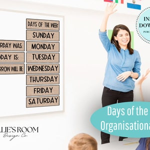 Hessian Days of Week Chart, Hessian Classroom Poster, Boho Days of Week ...